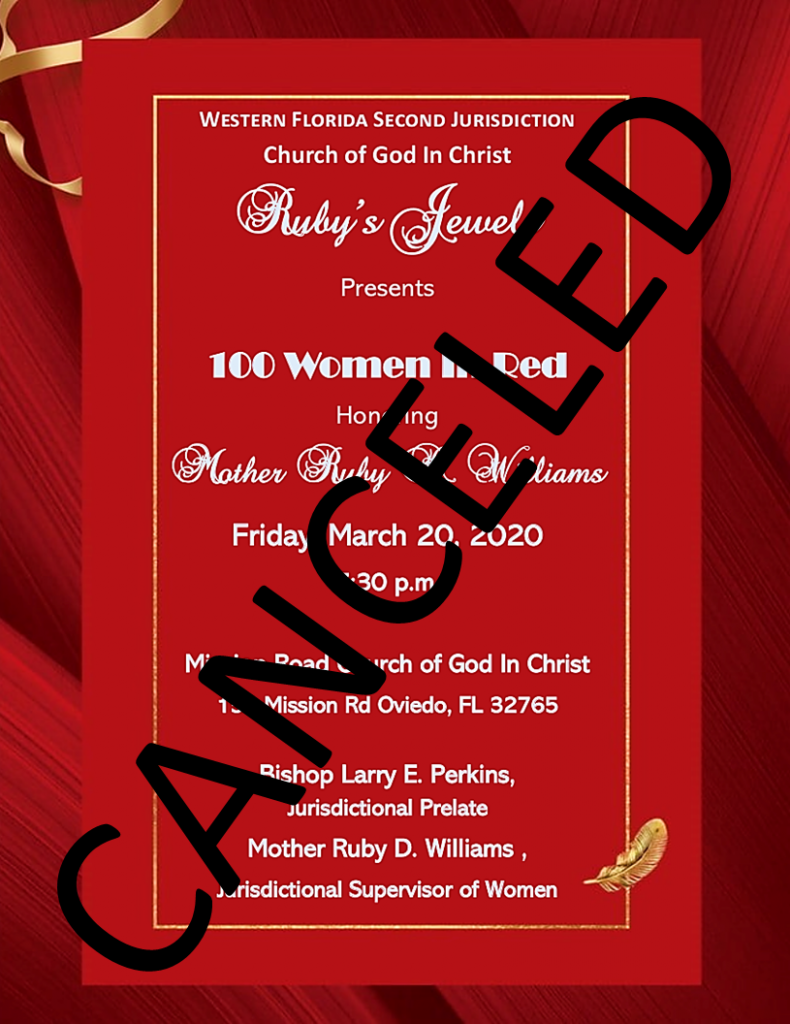 **CANCELED** 100 Women In Red – Honoring State Supervisor Mother Ruby D ...